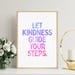 Kindness Quote Print Uplifting Art Poster Pink Ombre Minimalist ...