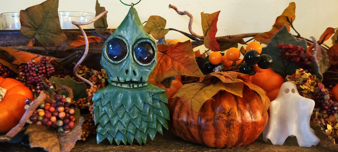 Sleestak, Land of the Lost, 1970's, Hand Carved Wood Ornament, Vintage ...