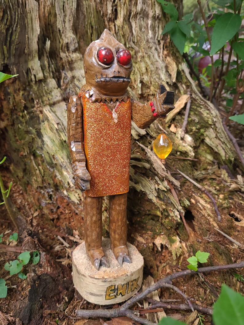 Enik Figurine, Vintage Land of the Lost, OOAK Wood Carving, Nostalgic ...