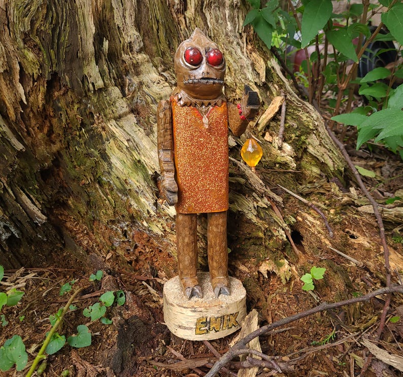 Enik Figurine, Vintage Land of the Lost, OOAK Wood Carving, Nostalgic ...