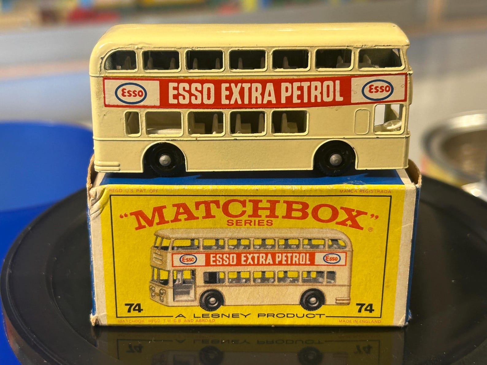 Lesney Matchbox No74 Daimler ESSO London Double Decker Bus With Original Box. Corgi Dinky Hot ...