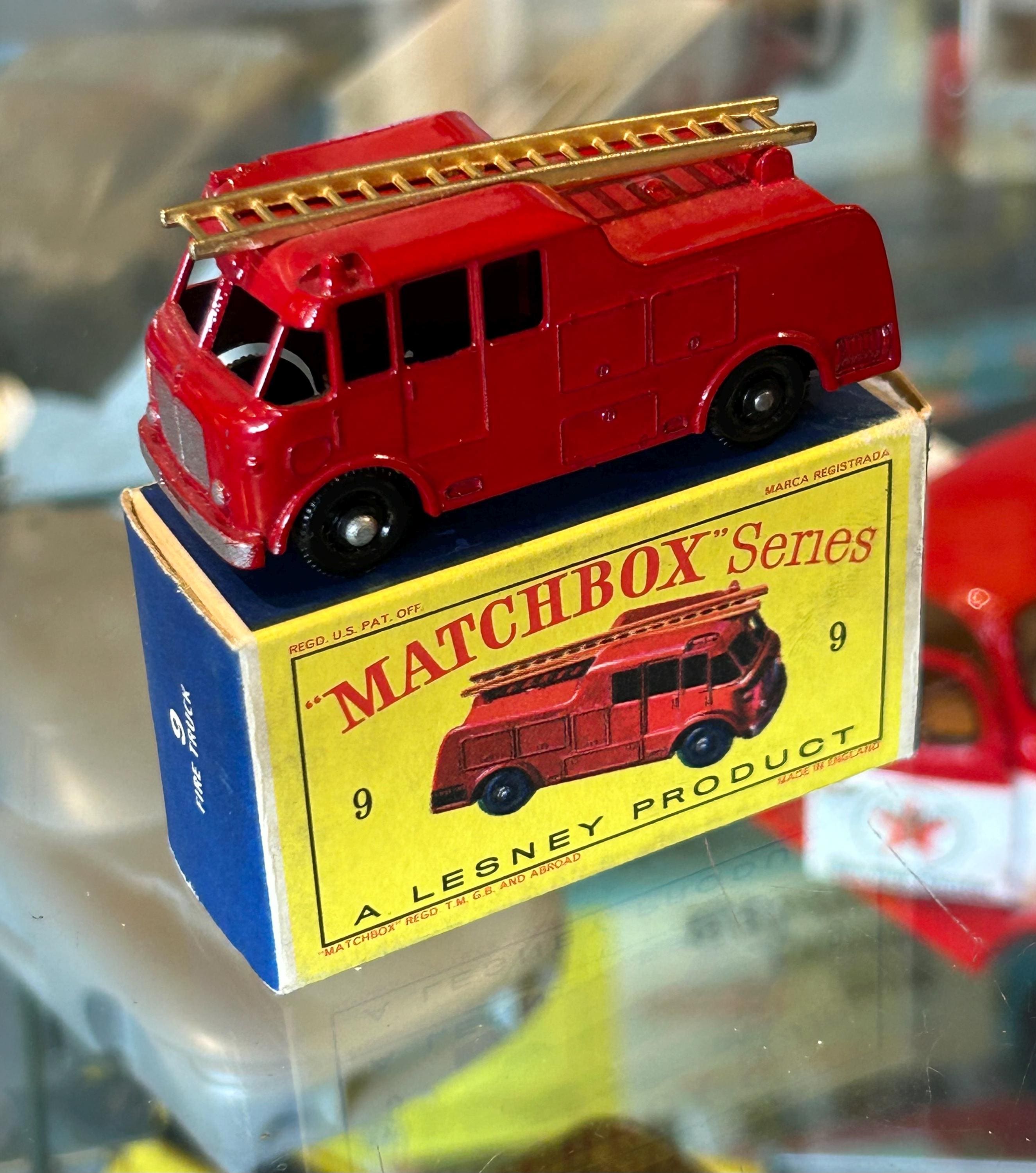 Lesney Matchbox No9 Merryweather Fire Engine Truck With Original Box ...
