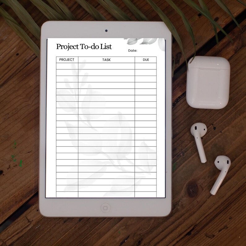 Project To-do List | Printable PDF & Canva Template | Task Organizer ...