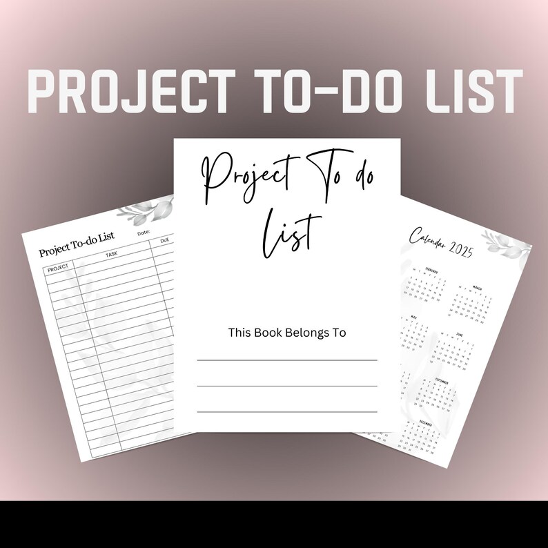 Project To-do List | Printable PDF & Canva Template | Task Organizer ...