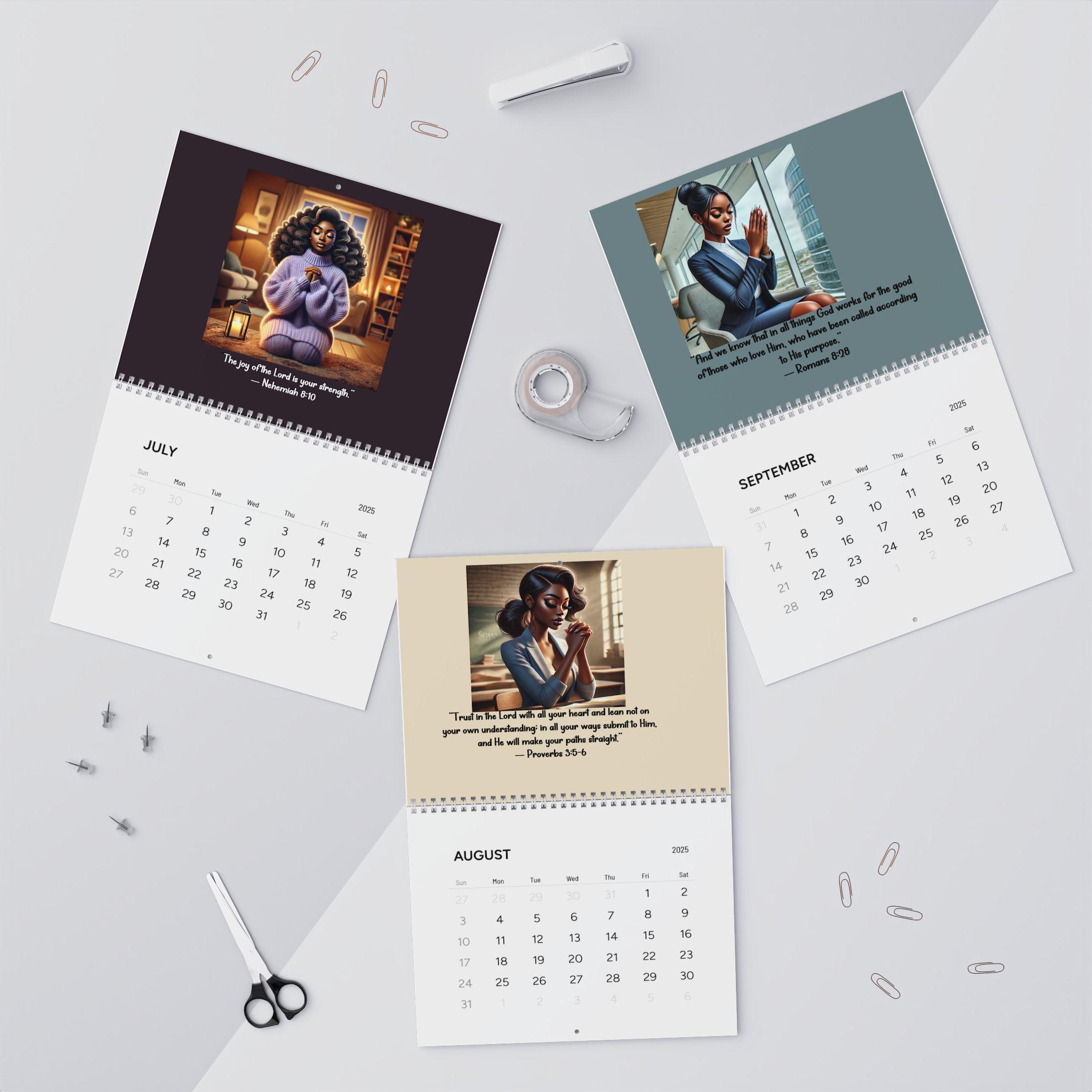 Wall Calendars, Black Women Prayer Calendar With Bible Verses, 2025 ...
