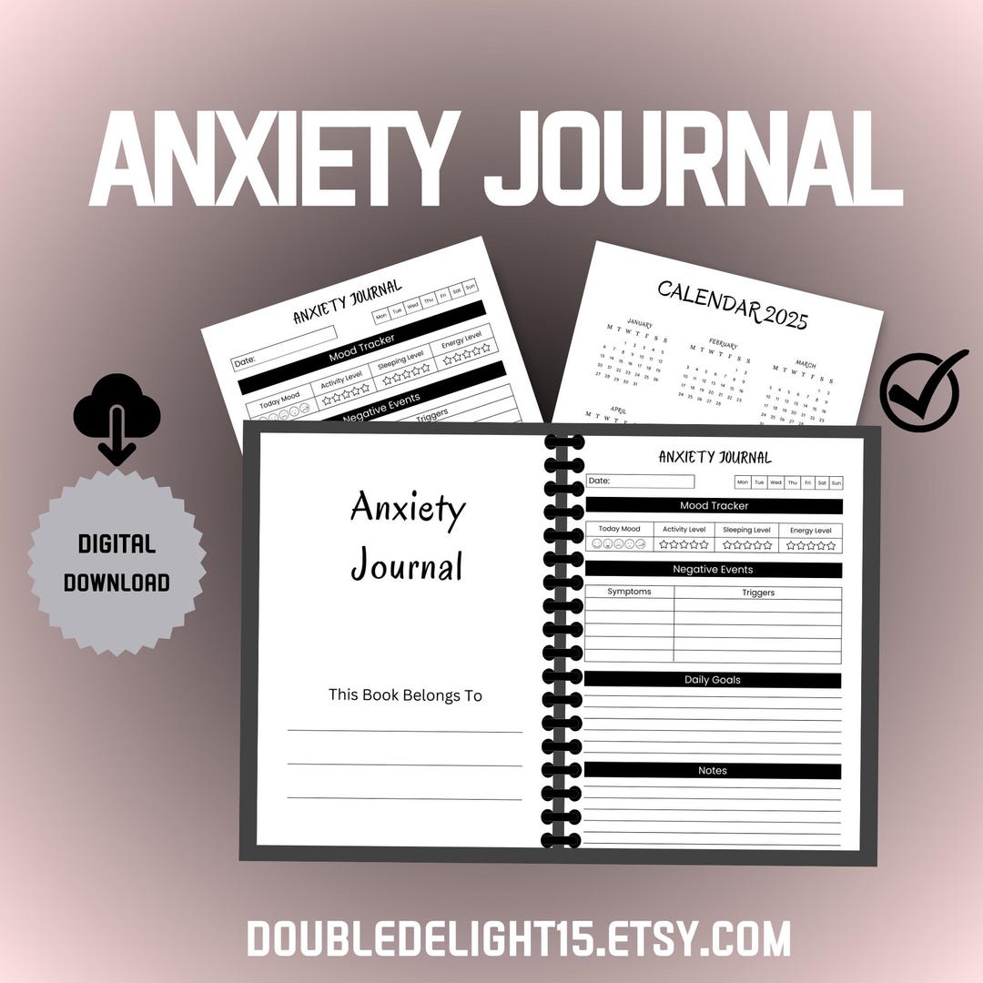 Anxiety Journal | Printable PDF & Canva Template | Mental Health ...