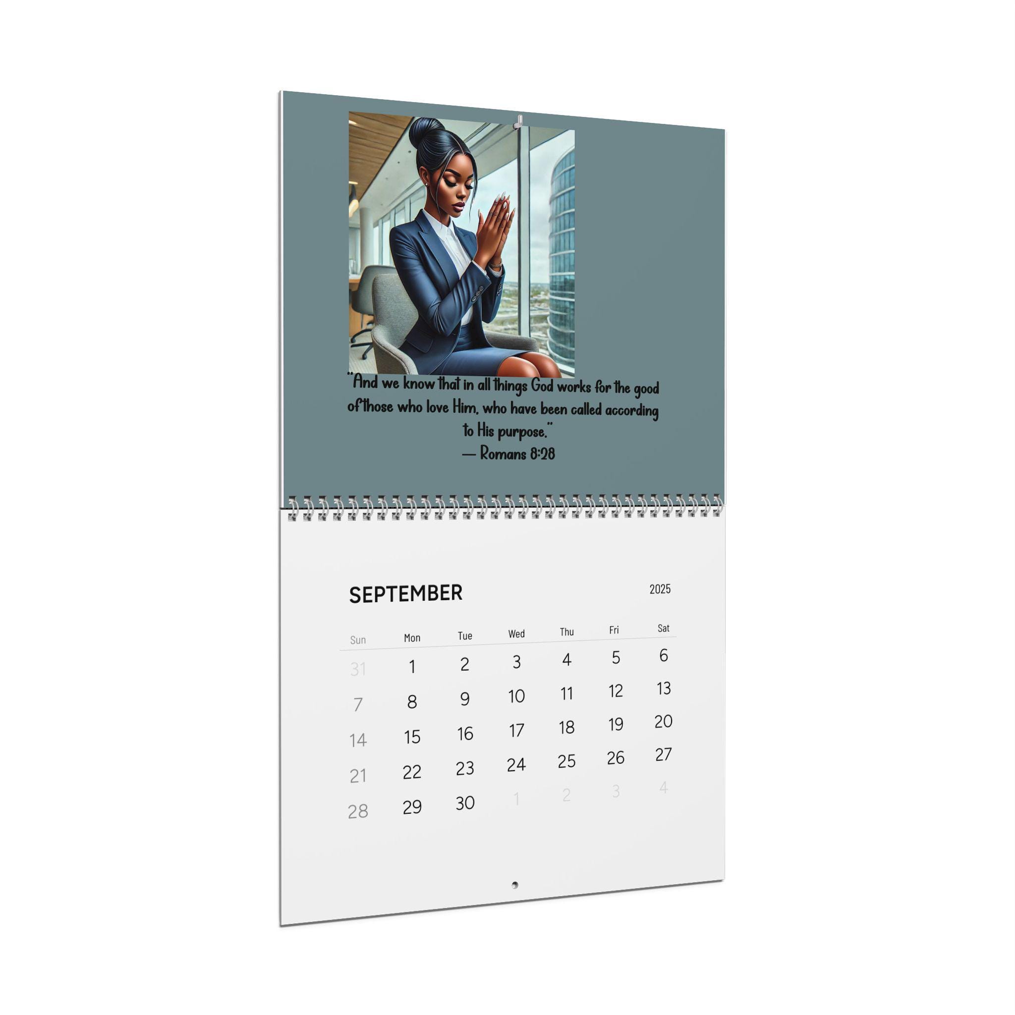 Wall Calendars, Black Women Prayer Calendar With Bible Verses, 2025 ...