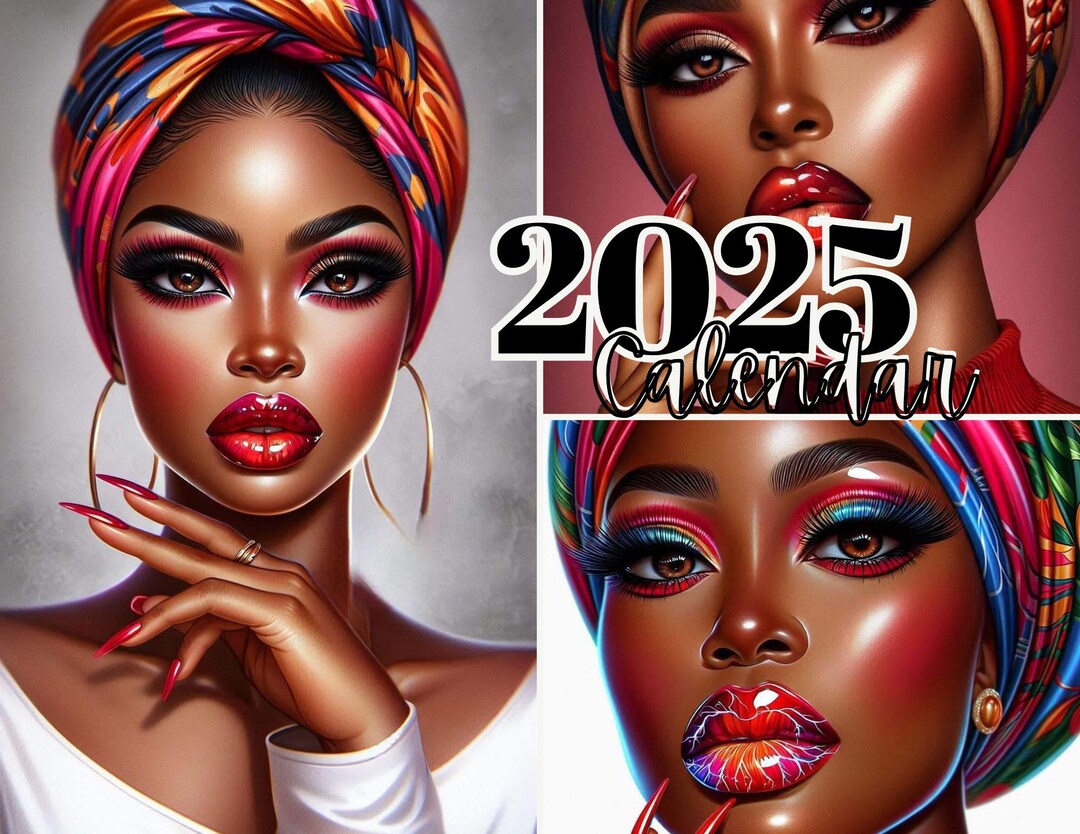 Black Women's Wall Calendar 2025 - Ethnic Female Empowerment Monthly ...