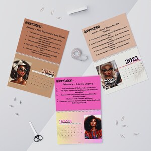 Black Women's Wall Calendar 2025 - Ethnic Female Empowerment Monthly ...