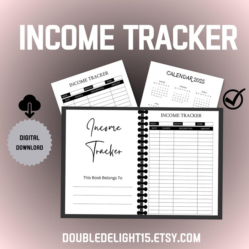 Income Tracker | Printable PDF & Canva Template | Track Multiple Income ...