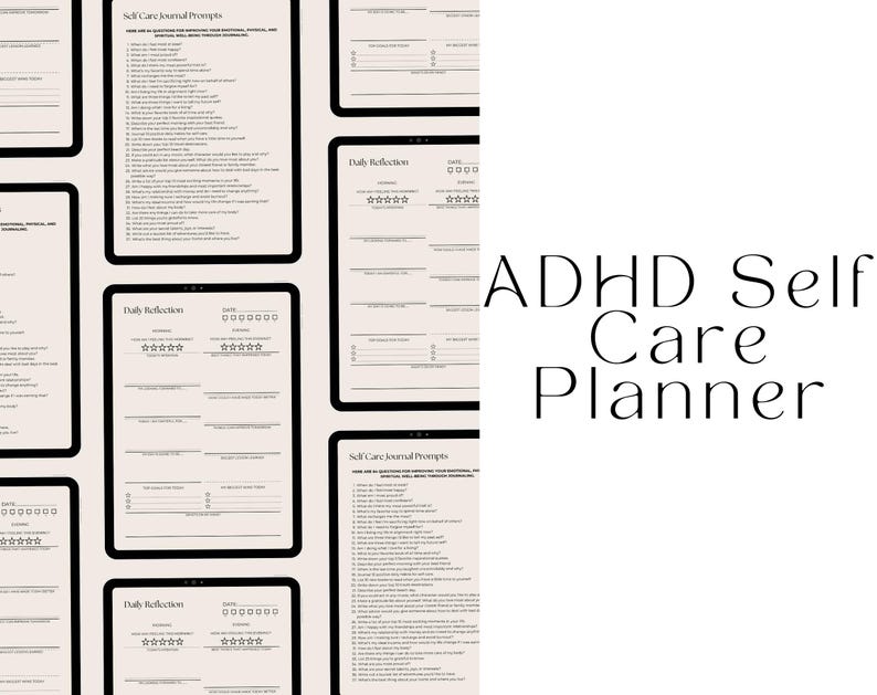 ADHD Self Care Planner - Etsy