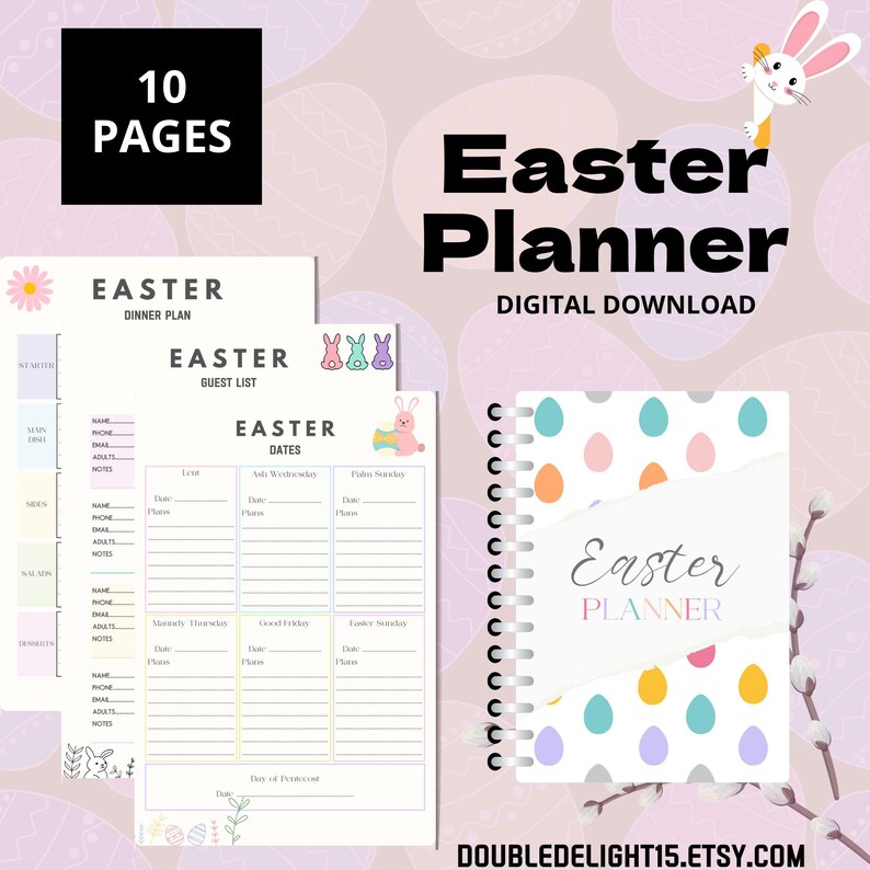 Easter Planner Printable Planner Template Basket & Egg Hunt Planner Easter Party Organizer ...