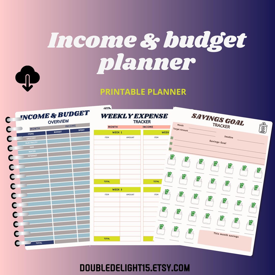 Income & Budget Planner | Printable PDF, Canva Template | Budgeting ...