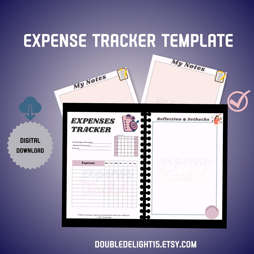 Expense Tracker Template | Printable PDF & Canva Template | Track Daily, Weekly, Monthly ...