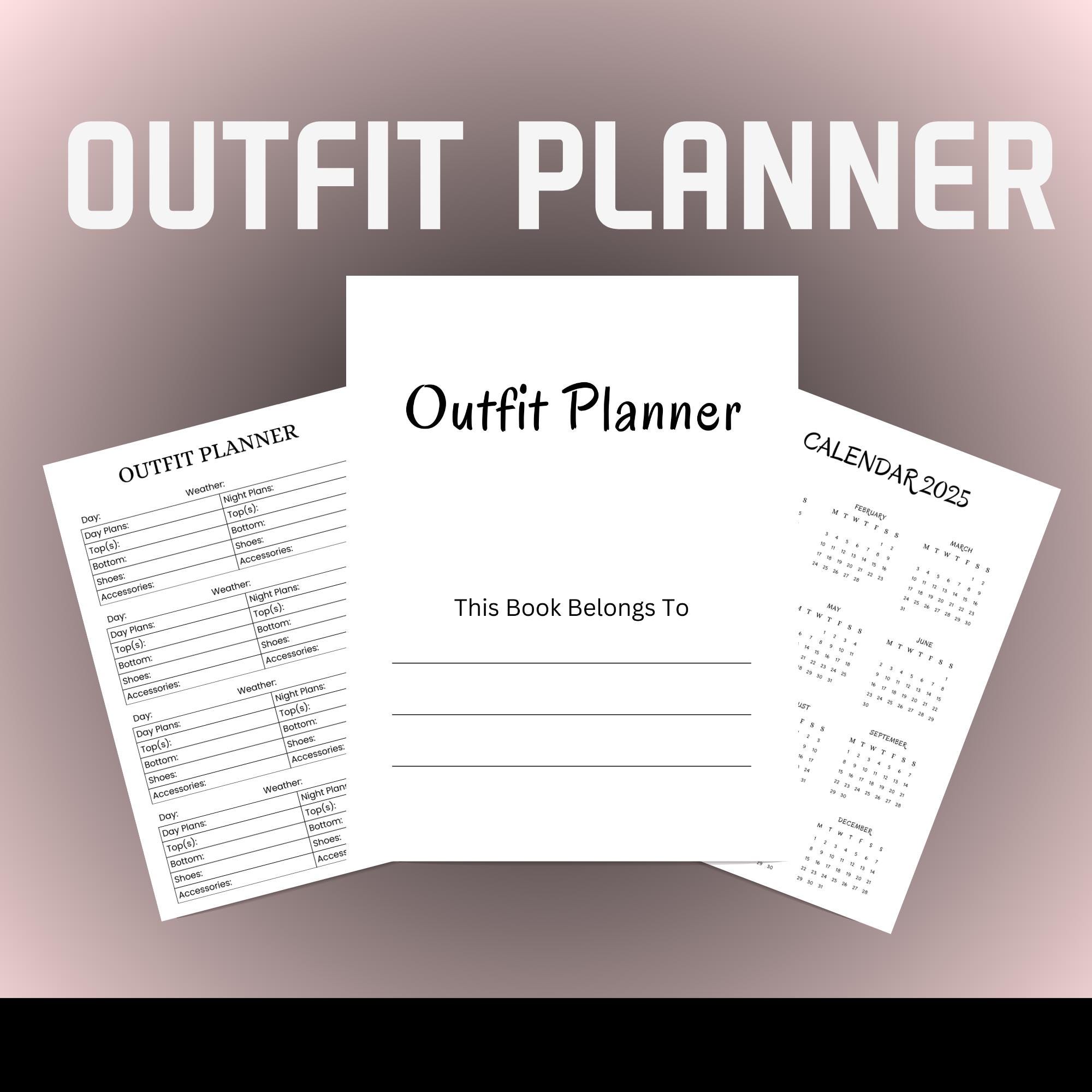 Outfit Planner | Printable PDF & Canva Template | Plan Your Wardrobe ...