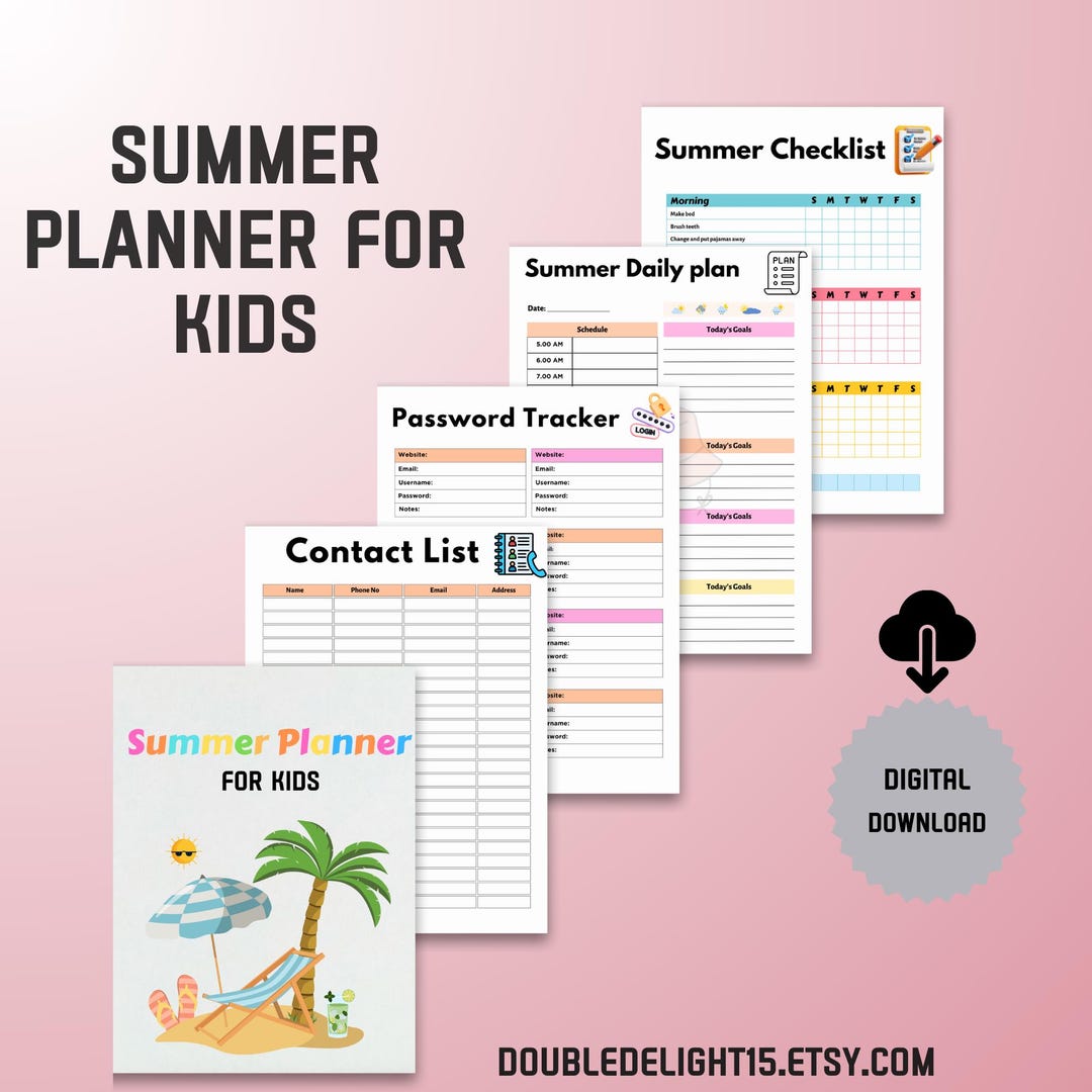 Summer Planner for Kids | Printable PDF & Canva Template | Fun ...