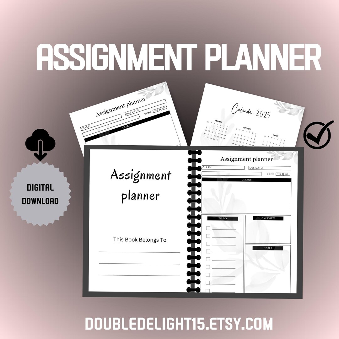 Assignment Planner | Printable PDF & Canva Template | Student Planner ...