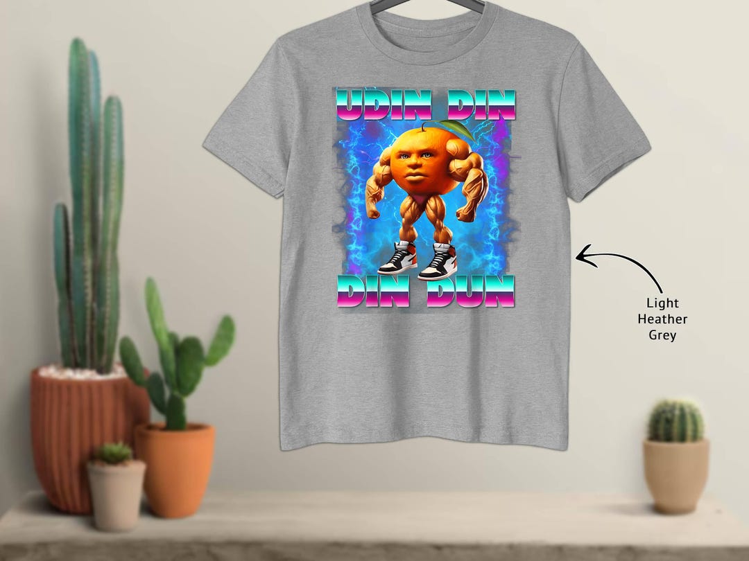 Udin Din Din Dun Italian Brainrot Meme Udindindundun Orange T-shirt ...