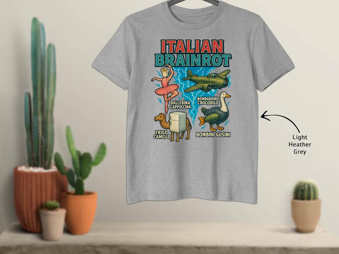 Italian Brainrot Meme Funny Character Hand Drawn for Kids Tren T-shirt ...