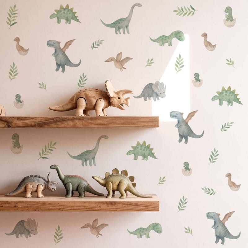 Wallpaper Dinosaur Green - Etsy UK