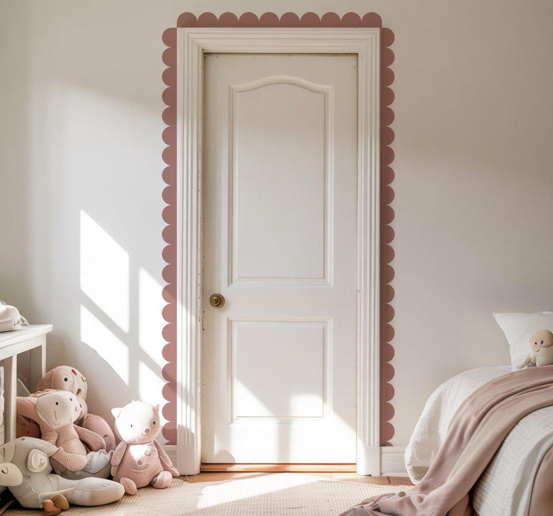 Block Coloured Scalloped Border Decal Wall Sticker - Etsy