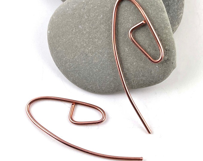 Modern Solid Copper Loop Earwires, 7/8" Interchangeable Earring ...