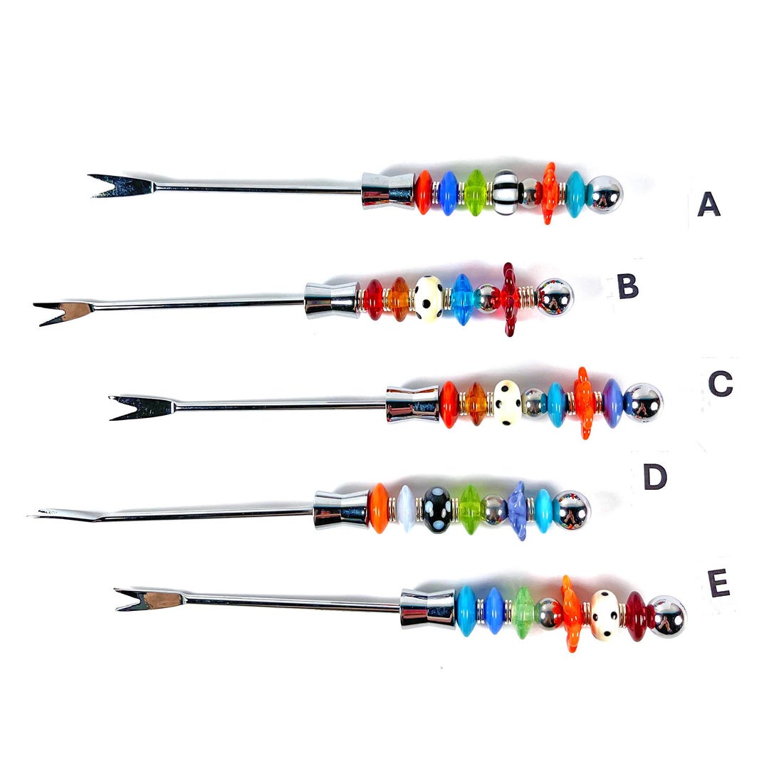 Beaded Charcuterie Appetizer Picks 1 Handmade Lampwork Beaded Utensil ...