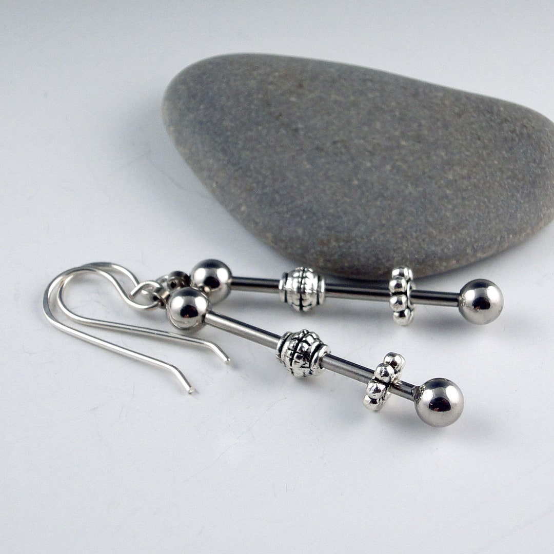 1" Beadable Earring Bead Bar Set, 1" Convertible Interchangeable DIY ...