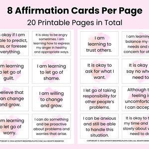 Affirmation Cards for Anxiety, Printable Positive Daily Affirmations ...