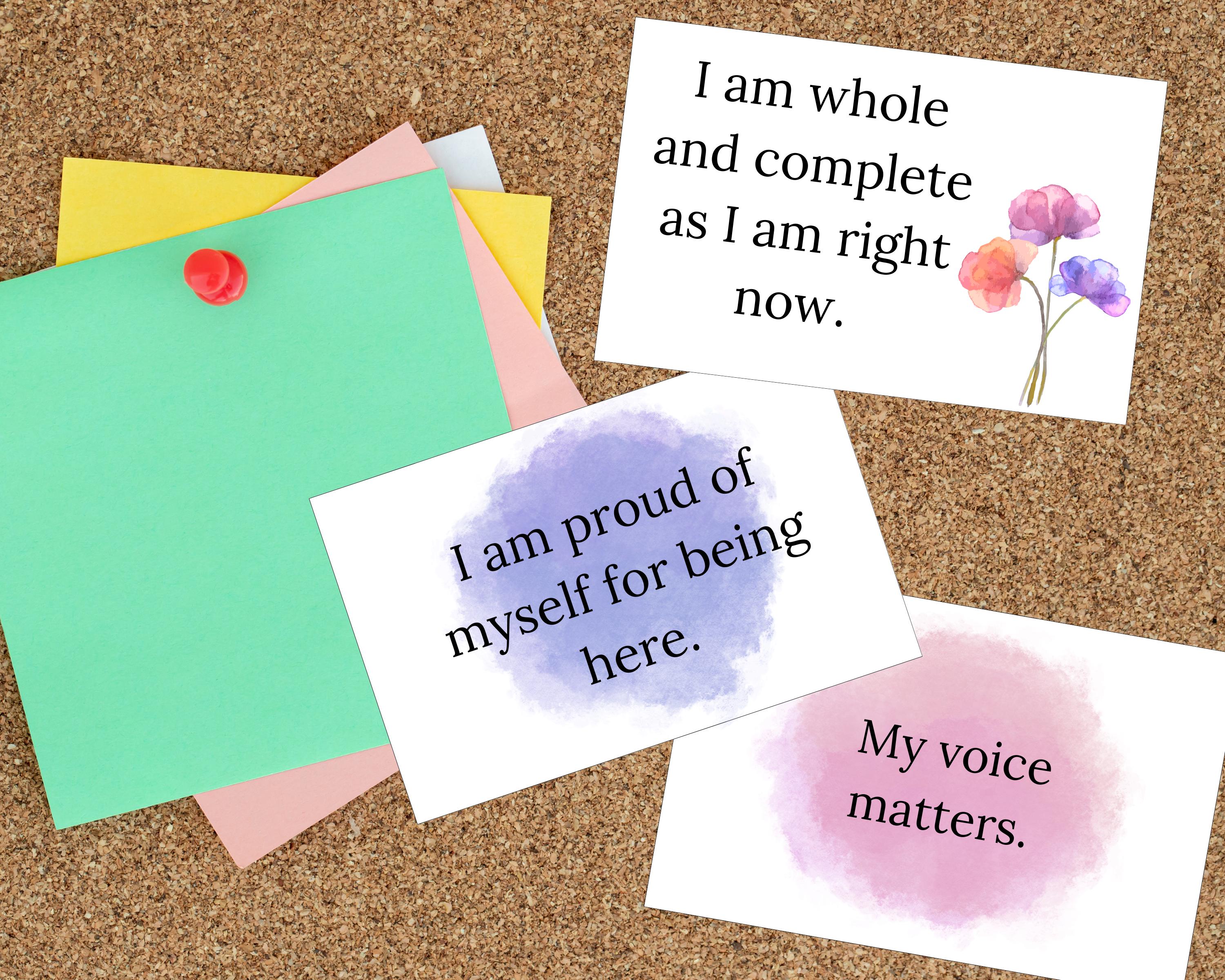 Affirmation Cards for Self Esteem, Printable Positive Daily ...