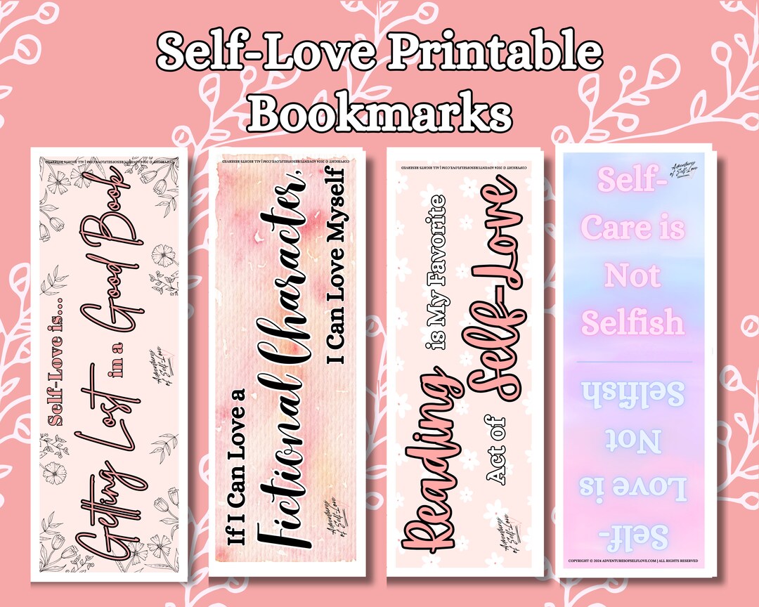Self-love Printable Bookmarks | Bookmark for Women and Mom, Book Lover ...