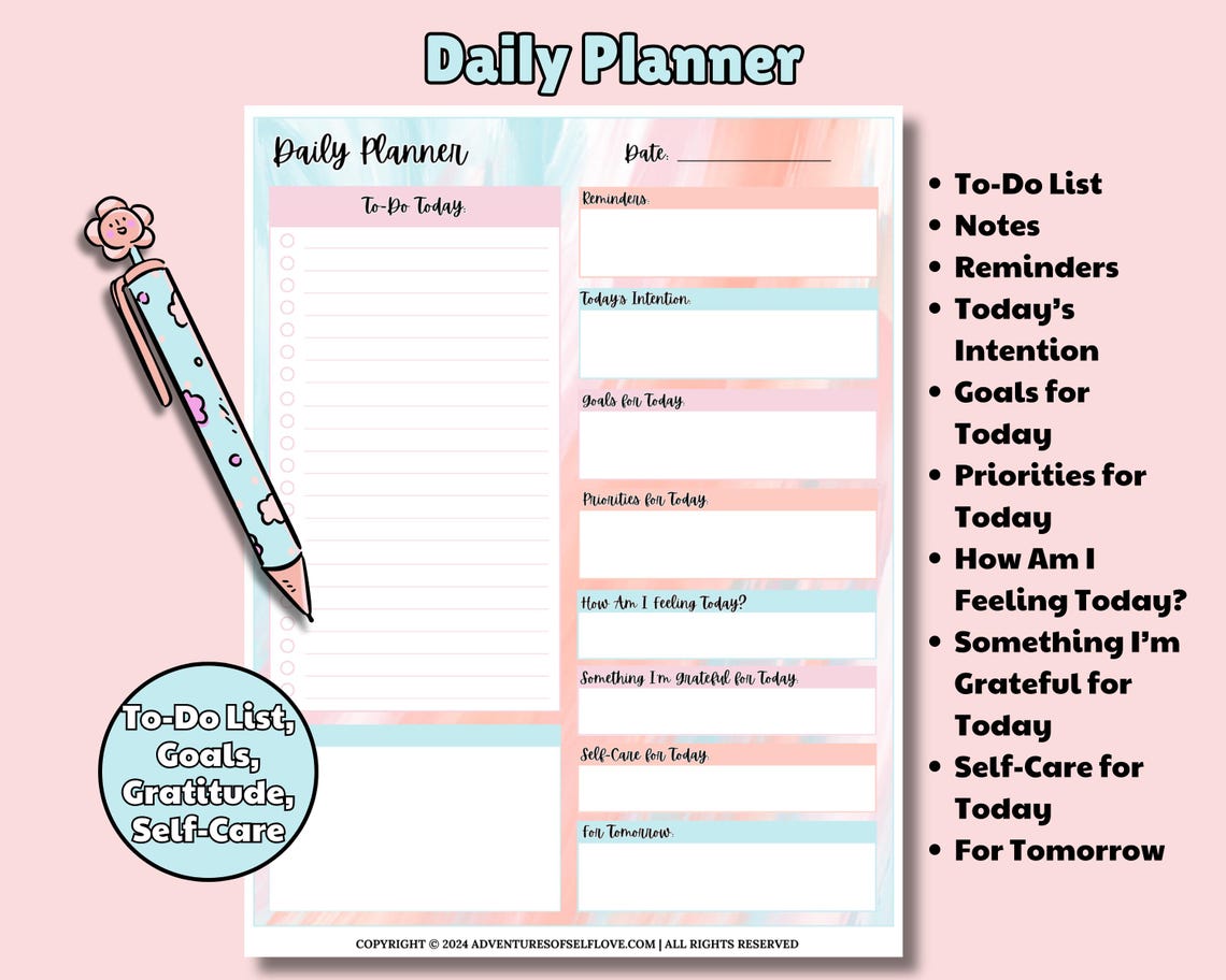 Daily Weekly Monthly Printable Planner Bundle, Undated Planner ...