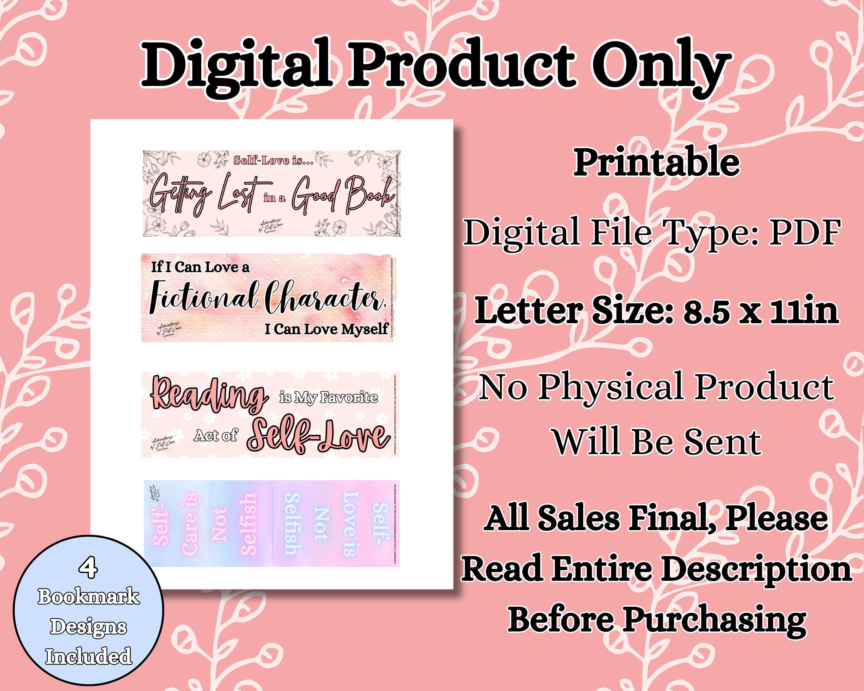Self-love Printable Bookmarks | Bookmark for Women and Mom, Book Lover ...