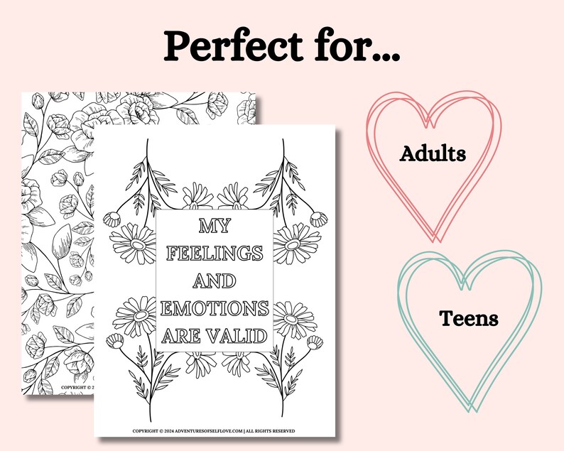 Self-love Coloring Pages, Printable, Affirmation Coloring, for Adults ...