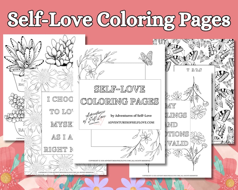Self-love Coloring Pages, Printable, Affirmation Coloring, for Adults ...