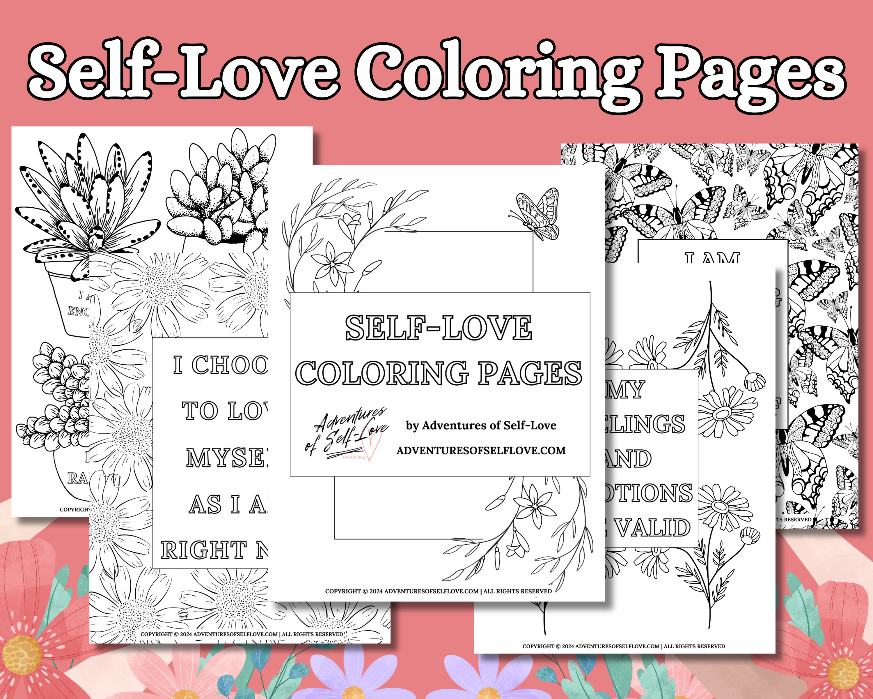 Self-love Coloring Pages, Printable, Affirmation Coloring, for Adults ...