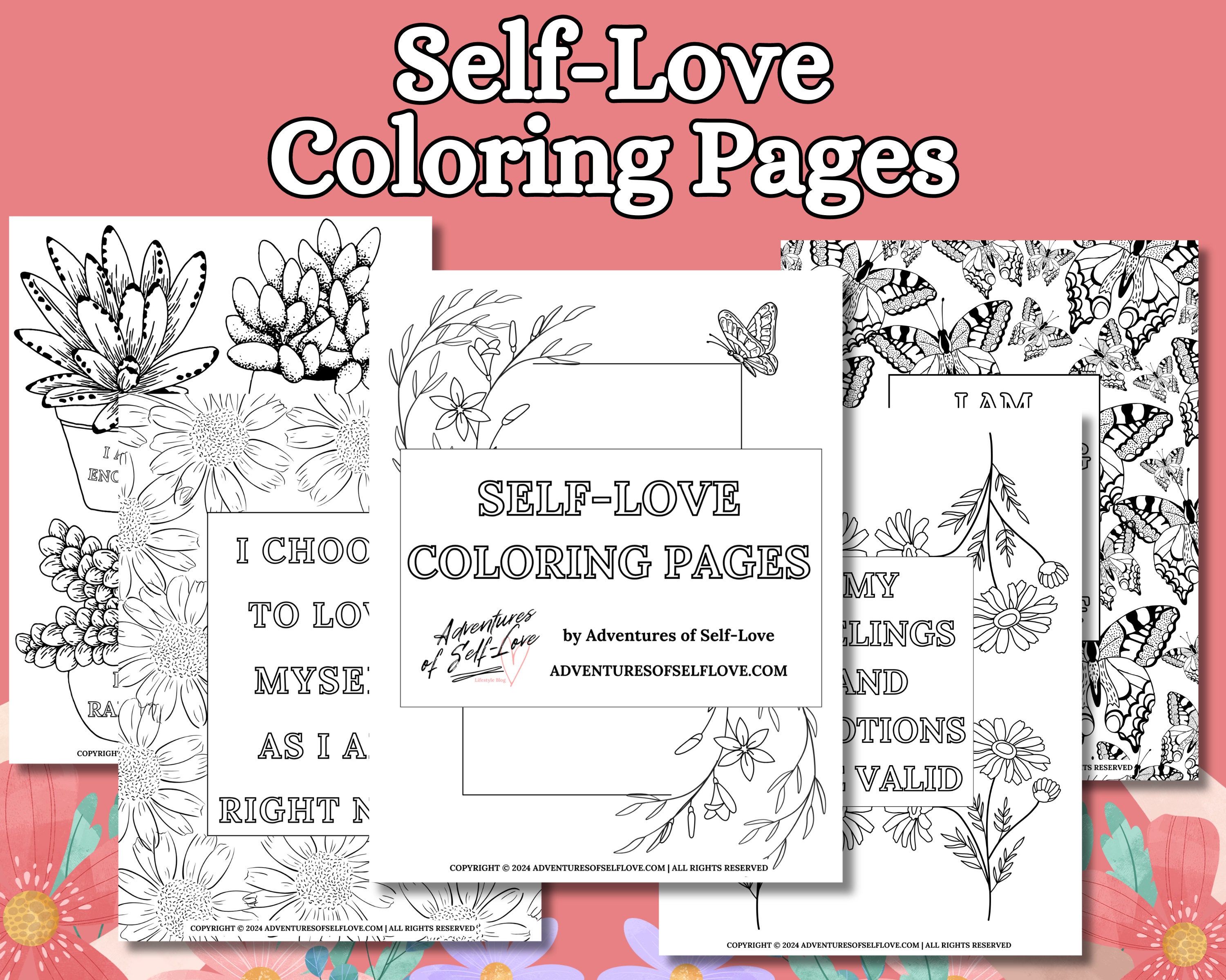 Self-love Coloring Pages, Printable, Affirmation Coloring, for Adults ...