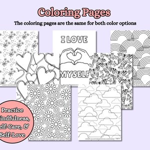 Self-love Activity Book Printable, Coloring Pages, Word Games, Adult ...
