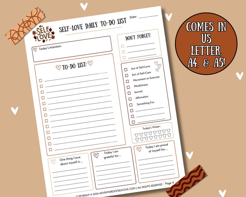 Boho Self-love Journal, 49 Writing Prompts (printable PDF) - Etsy