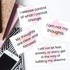 Affirmation Cards for Anxiety, Printable Positive Daily Affirmations ...