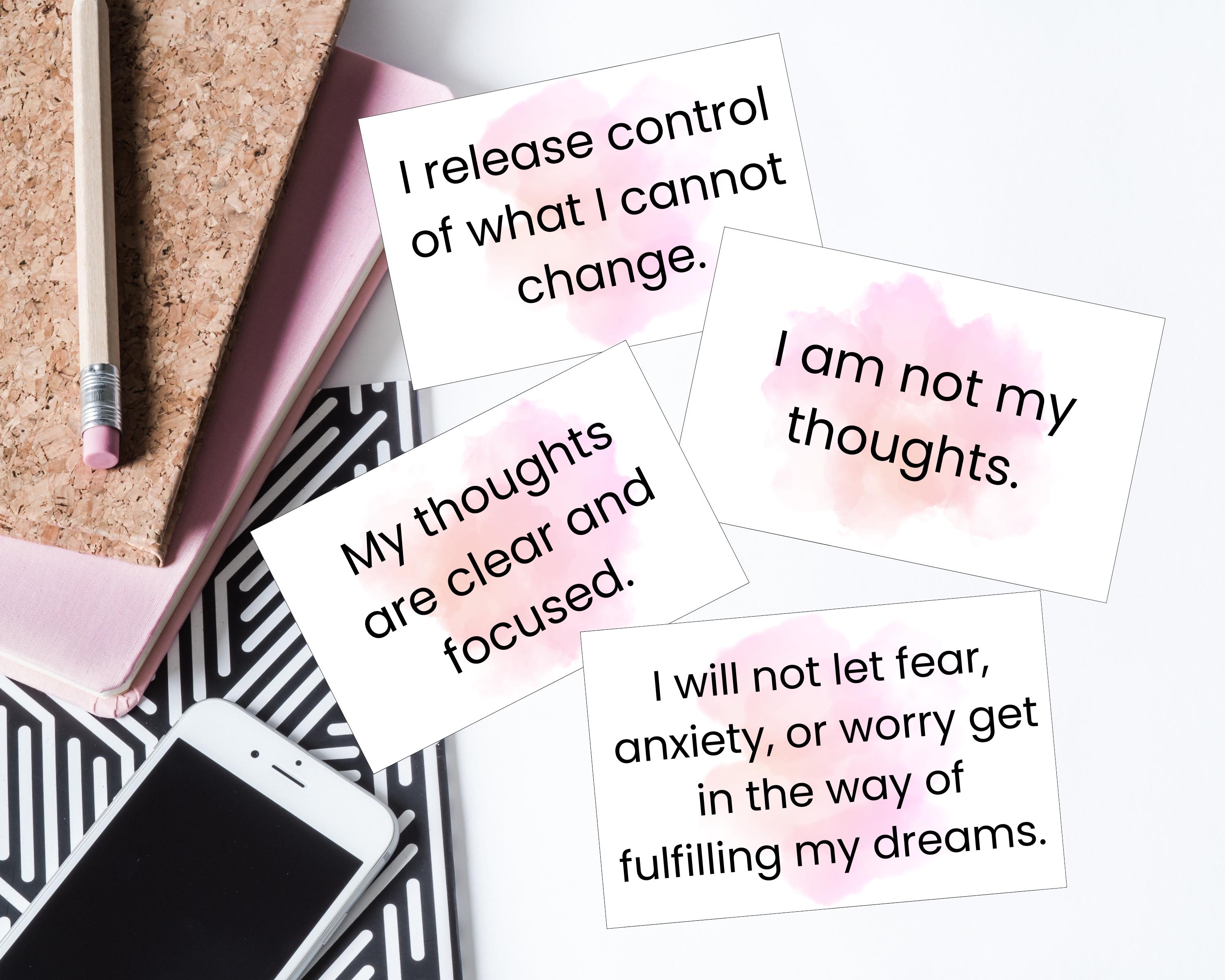 Affirmation Cards for Anxiety, Printable Positive Daily Affirmations ...