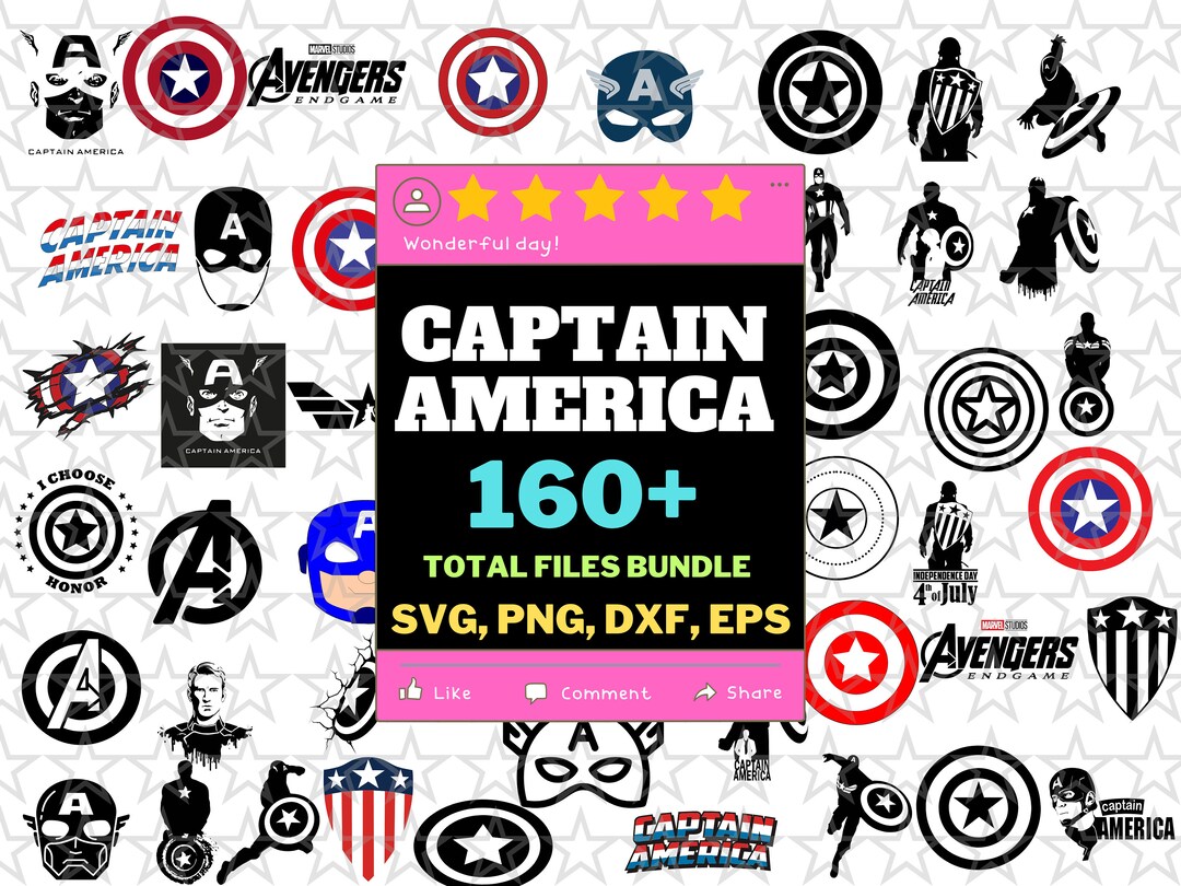MEGA Captain America Svg Bundle Png-svg-dxf-eps, Digital Files, Instant ...