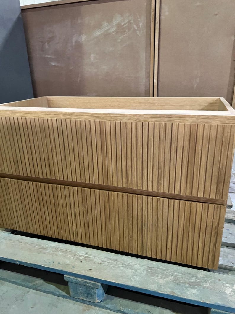 Floating Bathroom Vanity With Grooves Teak , Walnut or Oak - Etsy