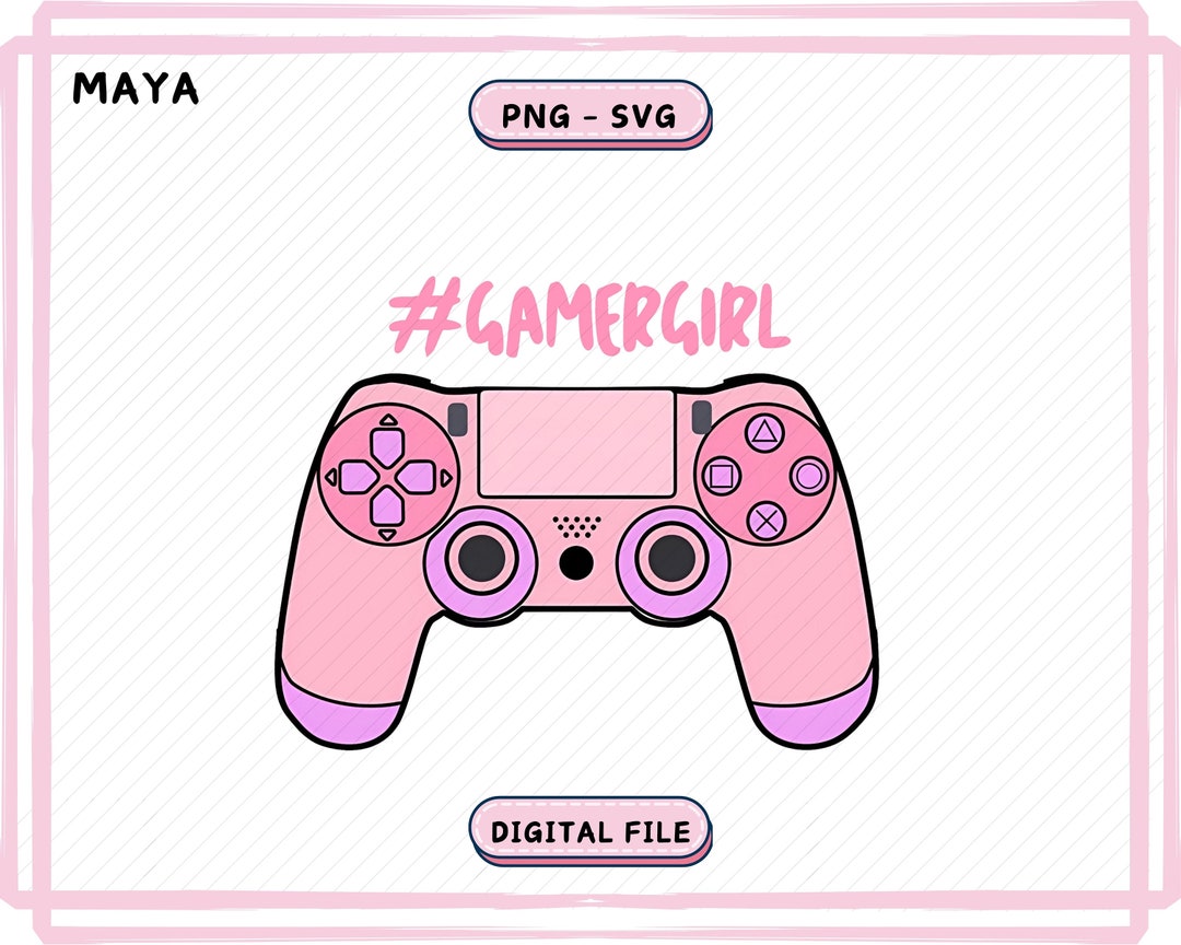 Gamer Girl Png, Gamer Girl Svg, Pink Game Controller Png Svg, Clipart ...