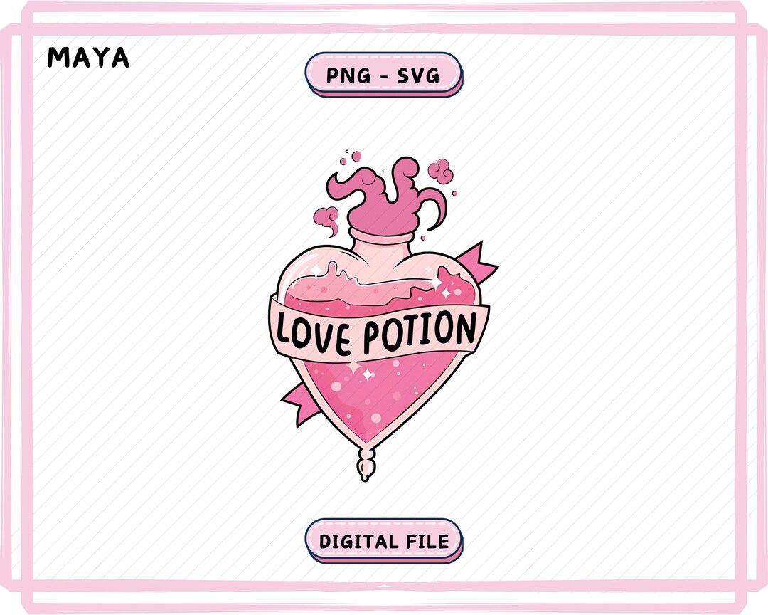 Love Potion Bottle PNG SVG, Valentines Clip Art,magic Potion Spells ...