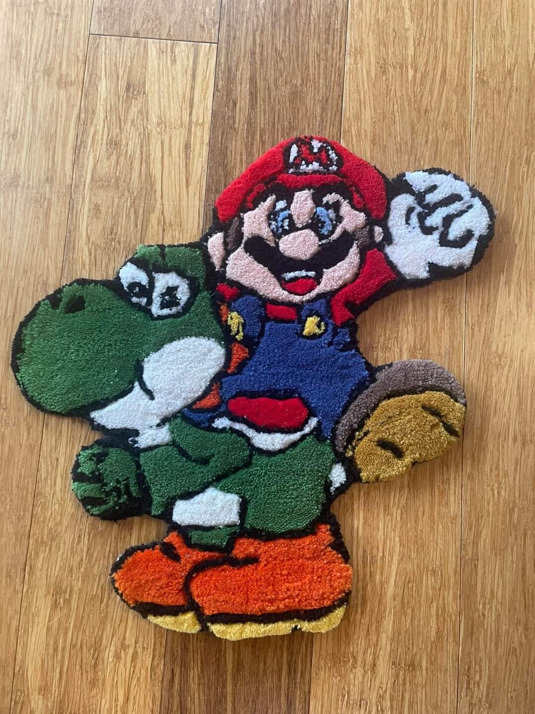 Mario and Yoshi Tufted Rug - Etsy