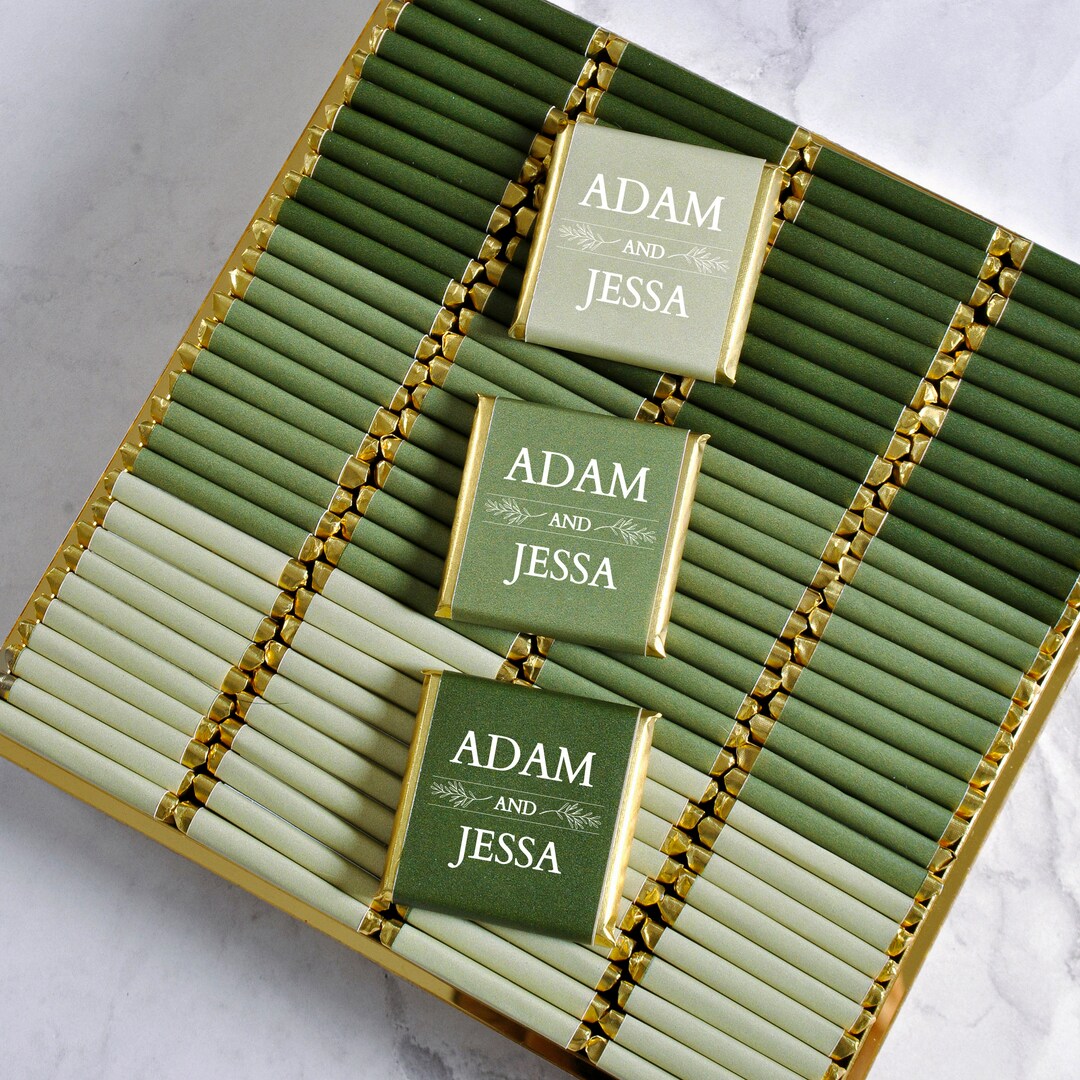 50 Pcs Wedding Chocolate, Wedding Chocolate Favors, Customized ...
