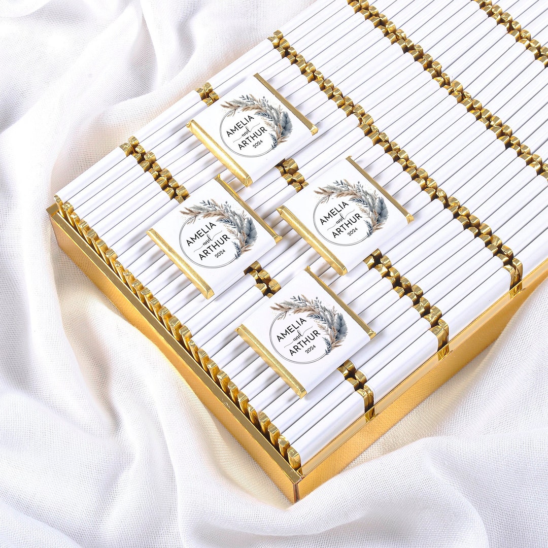 50 Pcs Wedding Chocolate Favors, Wedding Chocolate, Customized ...