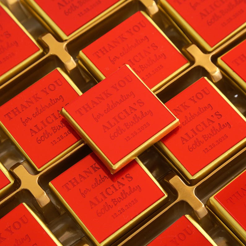 Custom Birthday Chocolate Favors, Adult Party Chocolate Favors ...