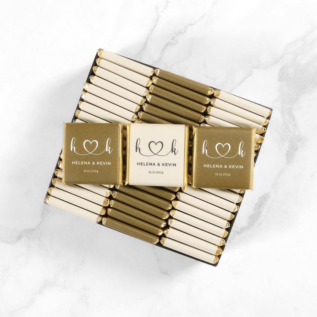 50 Pcs Personalized Wedding Chocolate Favors Custom Engagement ...